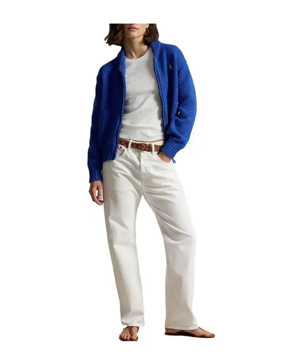 Polo Ralph Lauren Shawl Collar Zip-up Cardigan With Graphic Back Detail