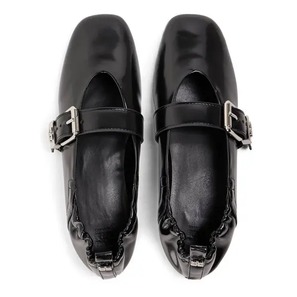 GANNI Buckle Detail Ballet Flats