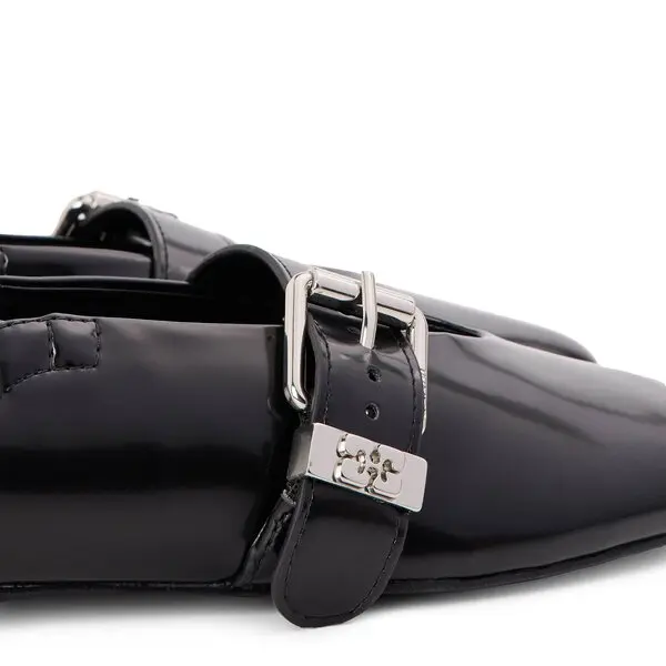 GANNI Buckle Detail Ballet Flats