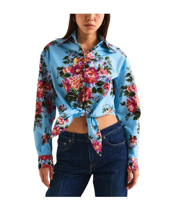 Dolce & Gabbana Floral Print Cropped Shirt