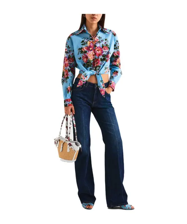 Dolce & Gabbana Floral Print Cropped Shirt
