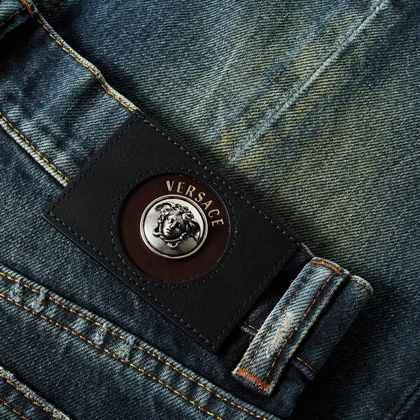 Versace Slim Fit Ripped Jeans