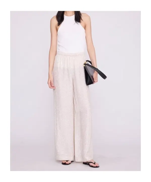 ANINE BING Wide-leg Printed Trousers - White