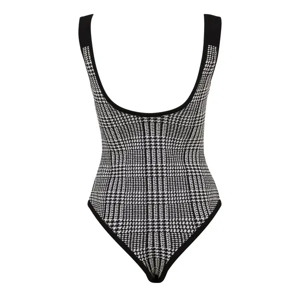 Balmain Sleeveless Houndstooth Jumpsuit With Goldtone Buttons