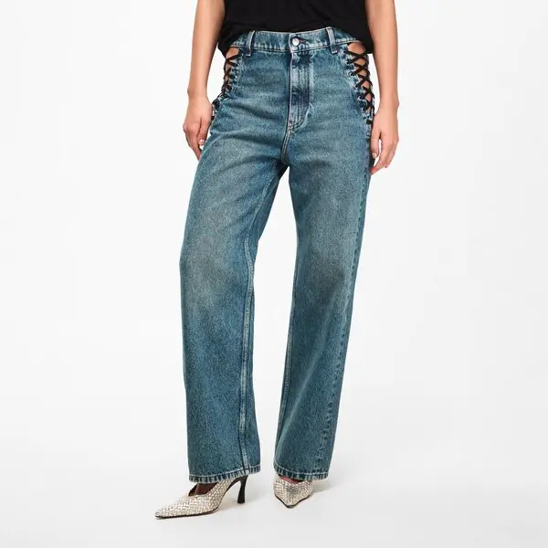 Stella McCartney Straight-leg Jeans With Lace-up Detail