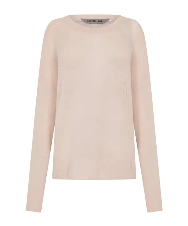 Balenciaga Crew Neck Jumper - Nude