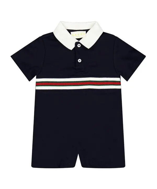 Gucci Polo Romper With Striped Detail