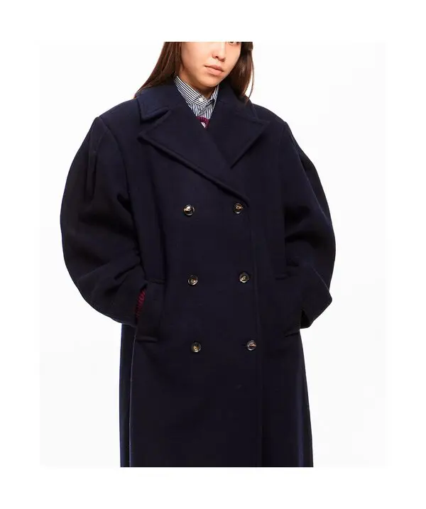 GANNI Wool Double-breasted Peacoat