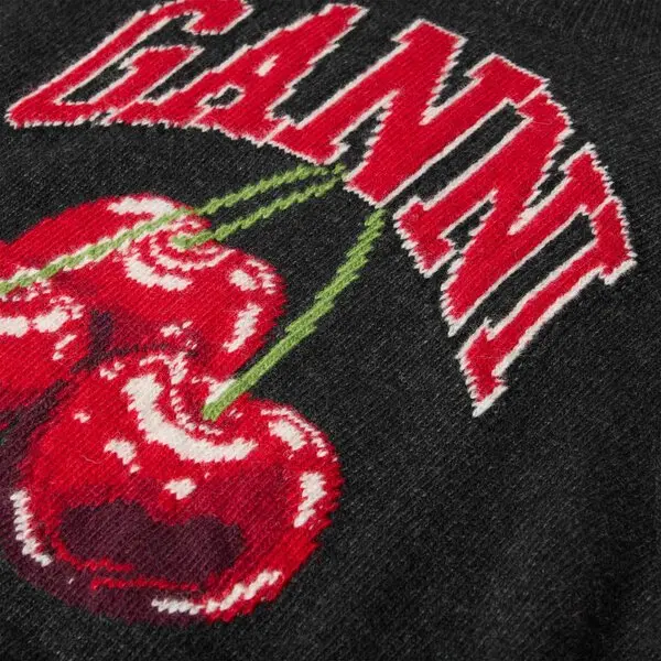 GANNI Cherry Knit Vest - Black
