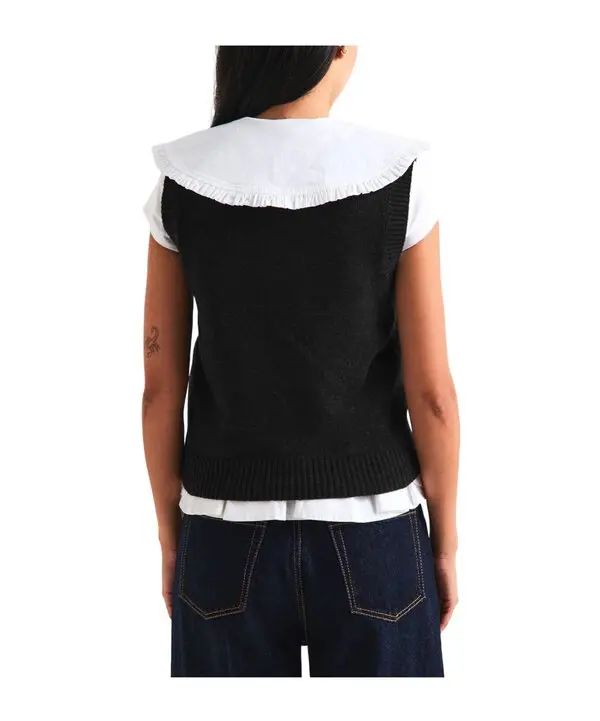 GANNI Cherry Knit Vest - Black