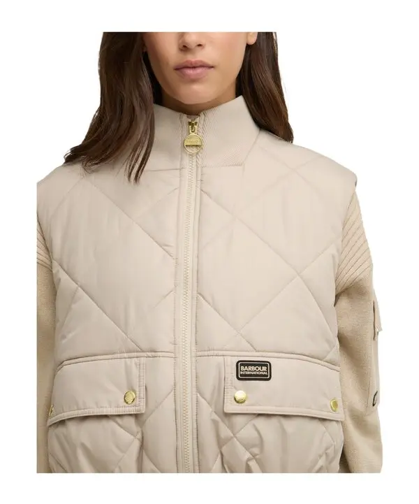 Barbour Cropped Quilted Gilet With Zip-up Front