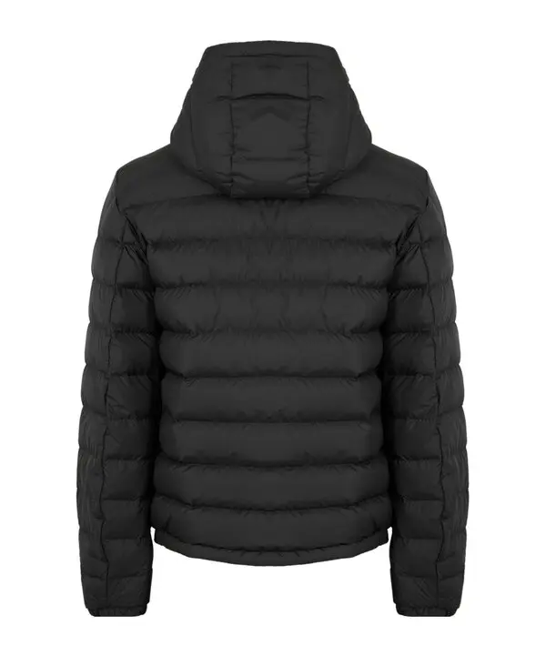 Moncler Quilted Hooded Down Jacket With Striped Trim