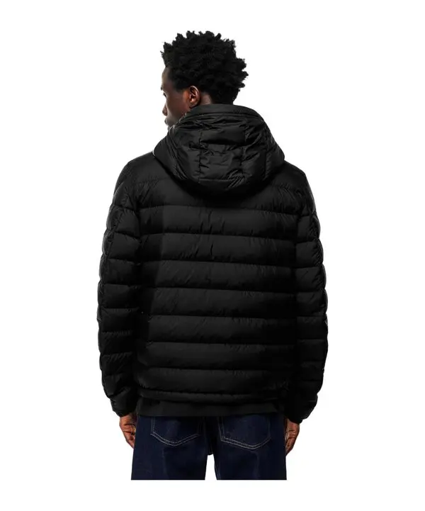 Moncler Quilted Hooded Down Jacket With Striped Trim
