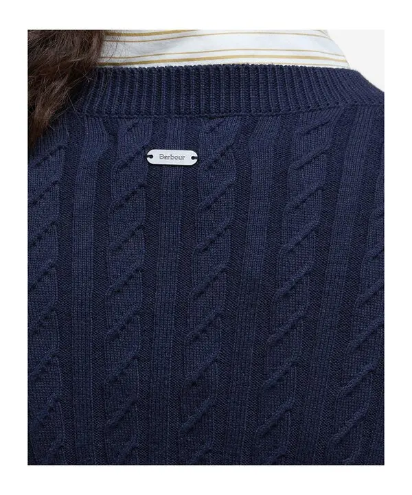 Barbour Long-sleeved Cable Knit Sweater