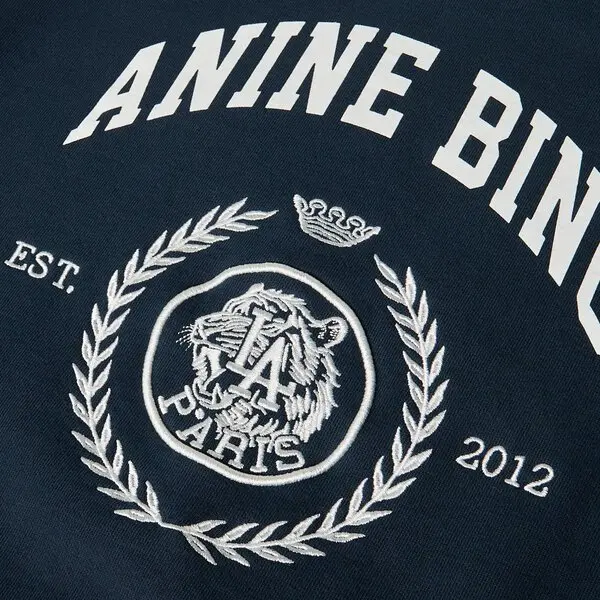 ANINE BING Crew Neck Long Sleeve Sweatshirt With Logo