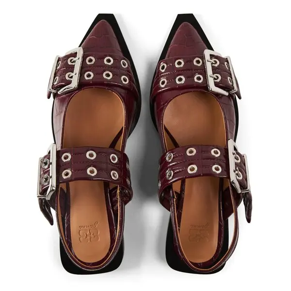 GANNI Buckle Slingback Sandals - Multicolor