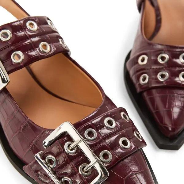 GANNI Buckle Slingback Sandals - Multicolor