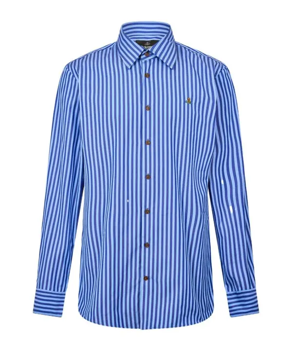 VIVIENNE WESTWOOD Logo Striped Shirt - Blue