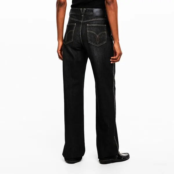 Versace Embellished High-rise Jeans - Black
