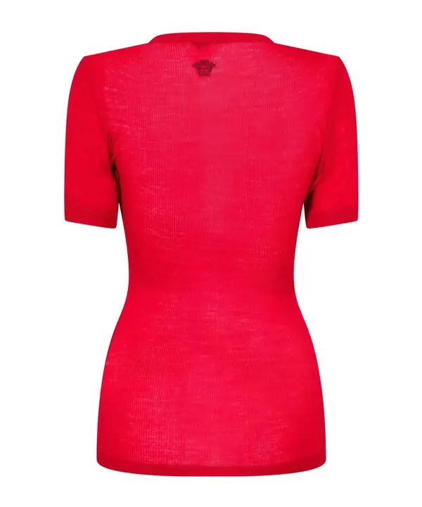 Versace Ribbed Medusa T-shirt - Red