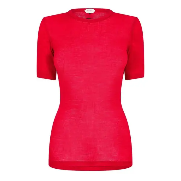 Versace Ribbed Medusa T-shirt - Red