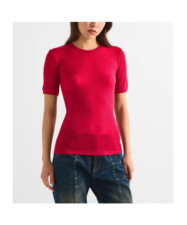 Versace Ribbed Medusa T-shirt - Red