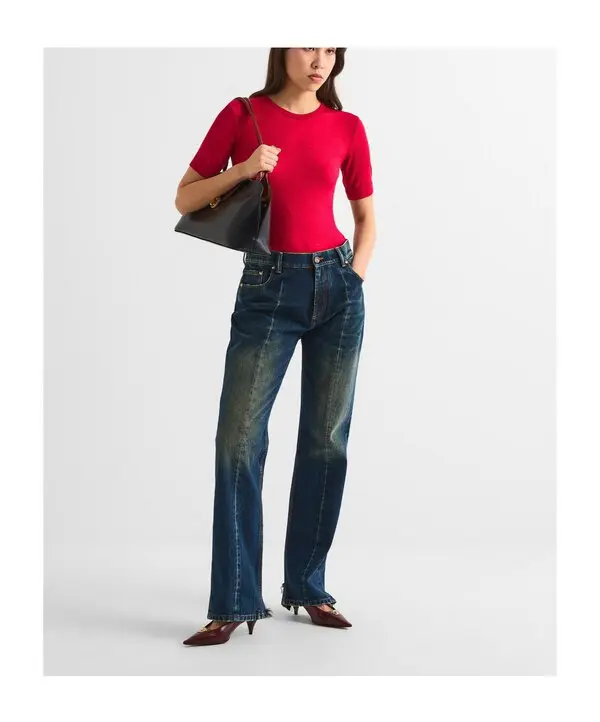 Versace Ribbed Medusa T-shirt - Red