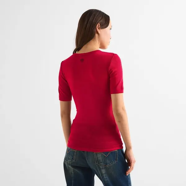 Versace Ribbed Medusa T-shirt - Red