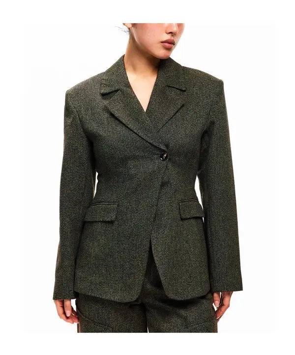 GANNI Fitted Blazer With Notched Lapel