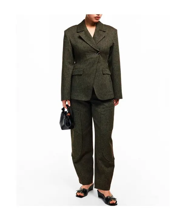 GANNI Fitted Blazer With Notched Lapel