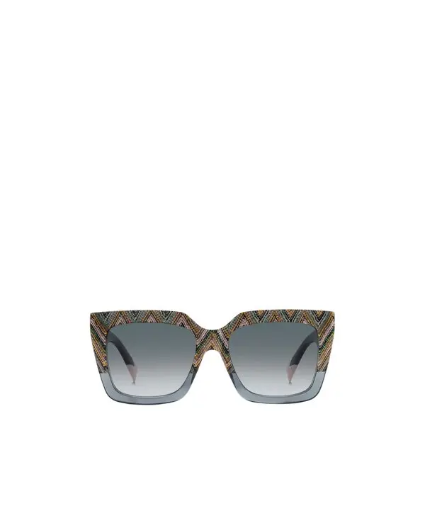 Missoni Square Frame Sunglasses With Logo Detail - Gray