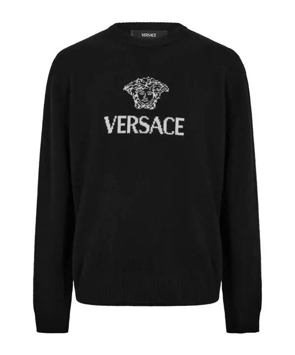 Versace Crew Neck Sweater With Medusa Detailing