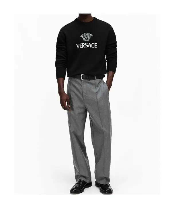 Versace Crew Neck Sweater With Medusa Detailing
