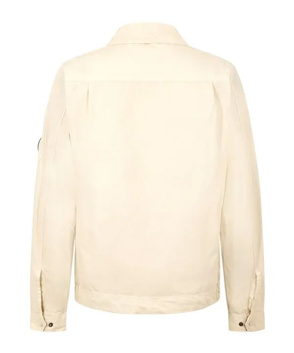 C.P. COMPANY Zip-up Shirt Jacket With Collar And Sleeve Lens Detail