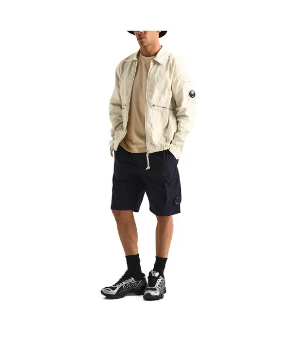 C.P. COMPANY Zip-up Shirt Jacket With Collar And Sleeve Lens Detail