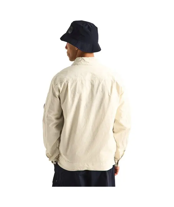 C.P. COMPANY Zip-up Shirt Jacket With Collar And Sleeve Lens Detail