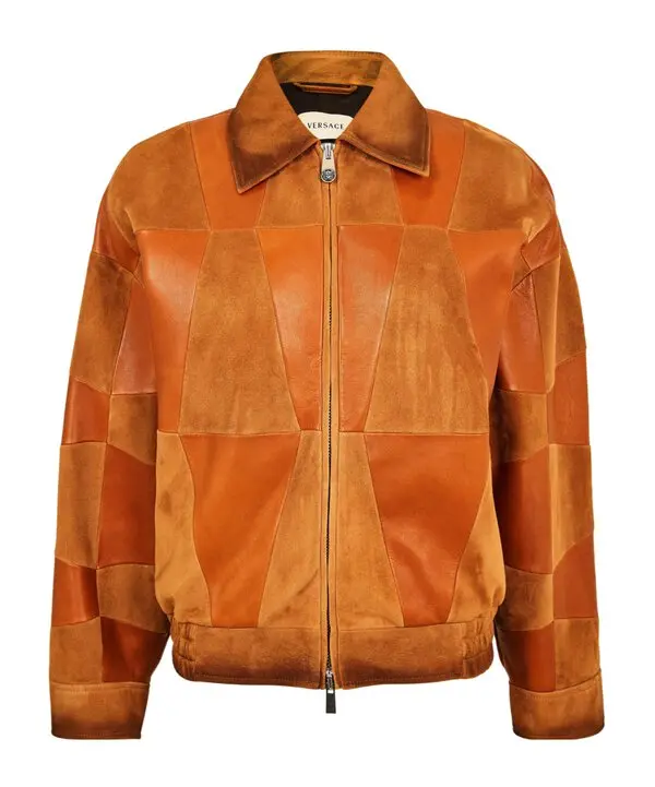 Versace Paneled Leather Jacket