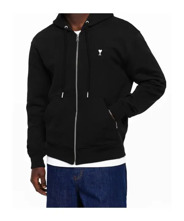 AMI Paris Hooded Zip-up Sweatshirt