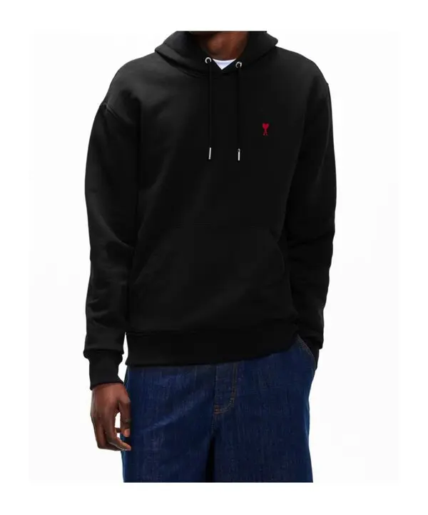 AMI Paris Logo Hoodie - Black