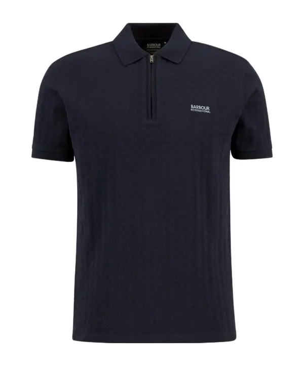 Barbour Zippered Short-sleeved Polo Shirt - Black