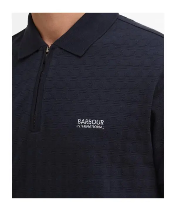 Barbour Zippered Short-sleeved Polo Shirt - Black