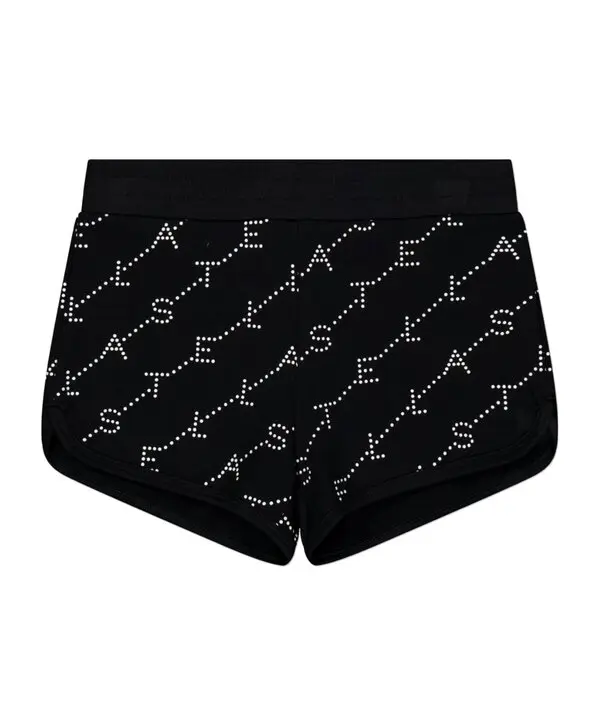 Stella McCartney Monogrammed Fleece Jogger Shorts - Black