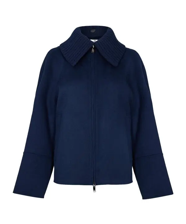JOSEPH Zippered Long-sleeved Knit Cardigan