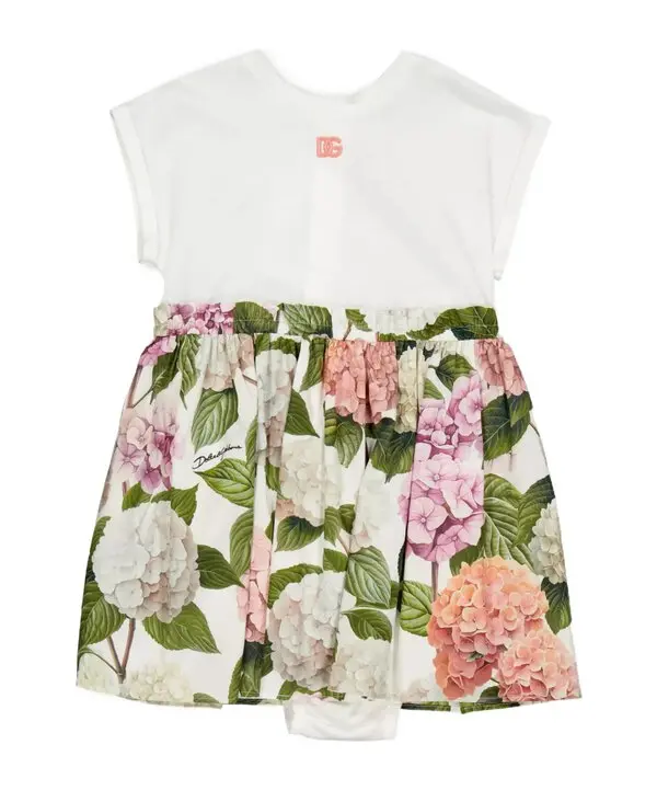 Dolce & Gabbana Floral Print T-shirt Dress - White