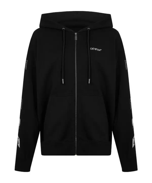 Off-White Front Zip-up Sweatshirt