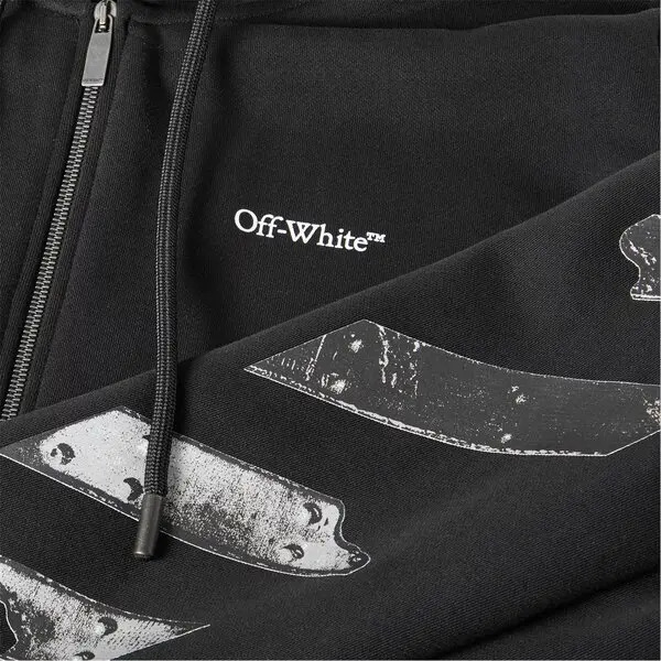 Off-White Front Zip-up Sweatshirt