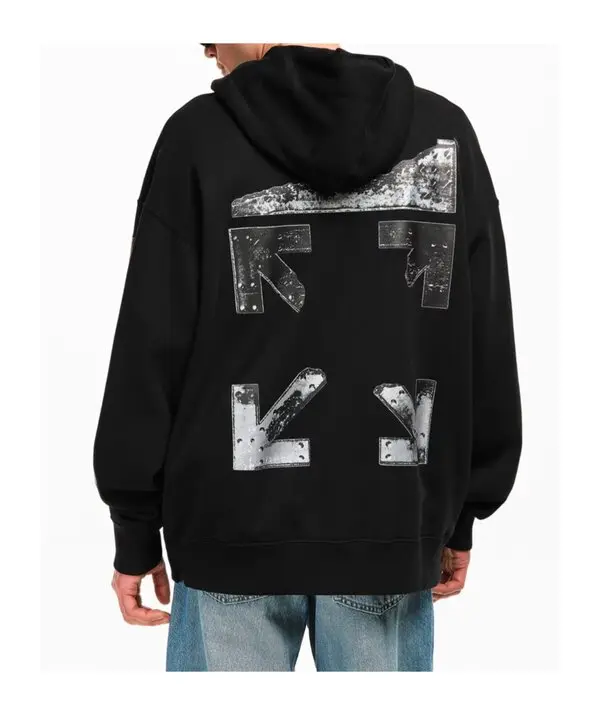 Off-White Front Zip-up Sweatshirt