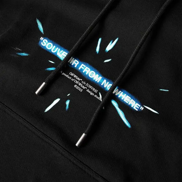 Off-White Cotton Oversized Hoodie With Graphic Prints