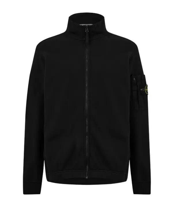 Stone Island Logo Zip-up Sweatshirt