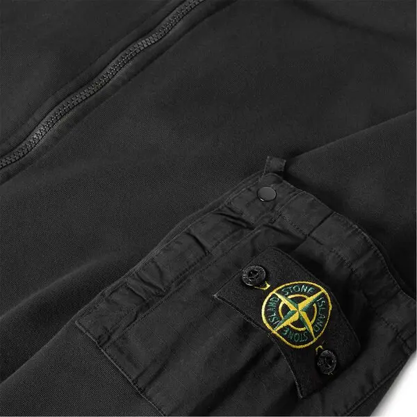 Stone Island Logo Zip-up Sweatshirt